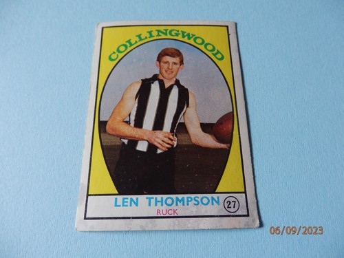 Scanlens - 1968A Series AFL/VFL - Len Thompson - Collingwood F. C ...