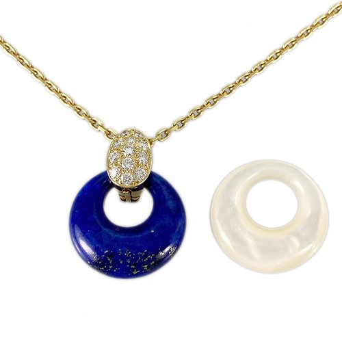 Van Cleef & Arpels Angelique Yellow gold Diamond Lapis Lazuli Shell ...
