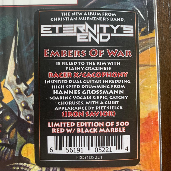 Eternity's End - Embers Of War LP - Colored Vinyl Album NEW POWER Metal ...