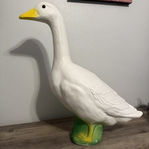 Large White Goose, Plastic Garden Décor, 23” High Garden Goose | eBay