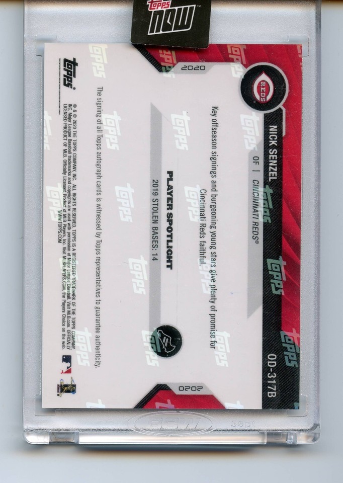 2020 TOPPS NOW ROAD OPENING DAY RTOD AUTO CARD /49 CINCINNATI REDS NICK ...