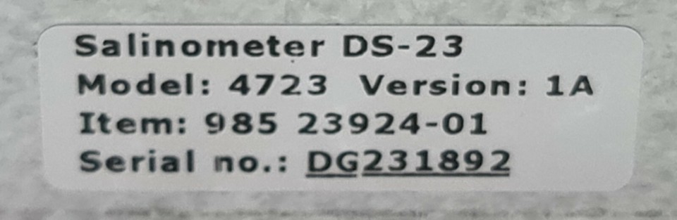 ALFA LAVAL DS-23 SALINOMETER VERSION 1A DS23 4723 ITEM: 985 23924-01 | eBay