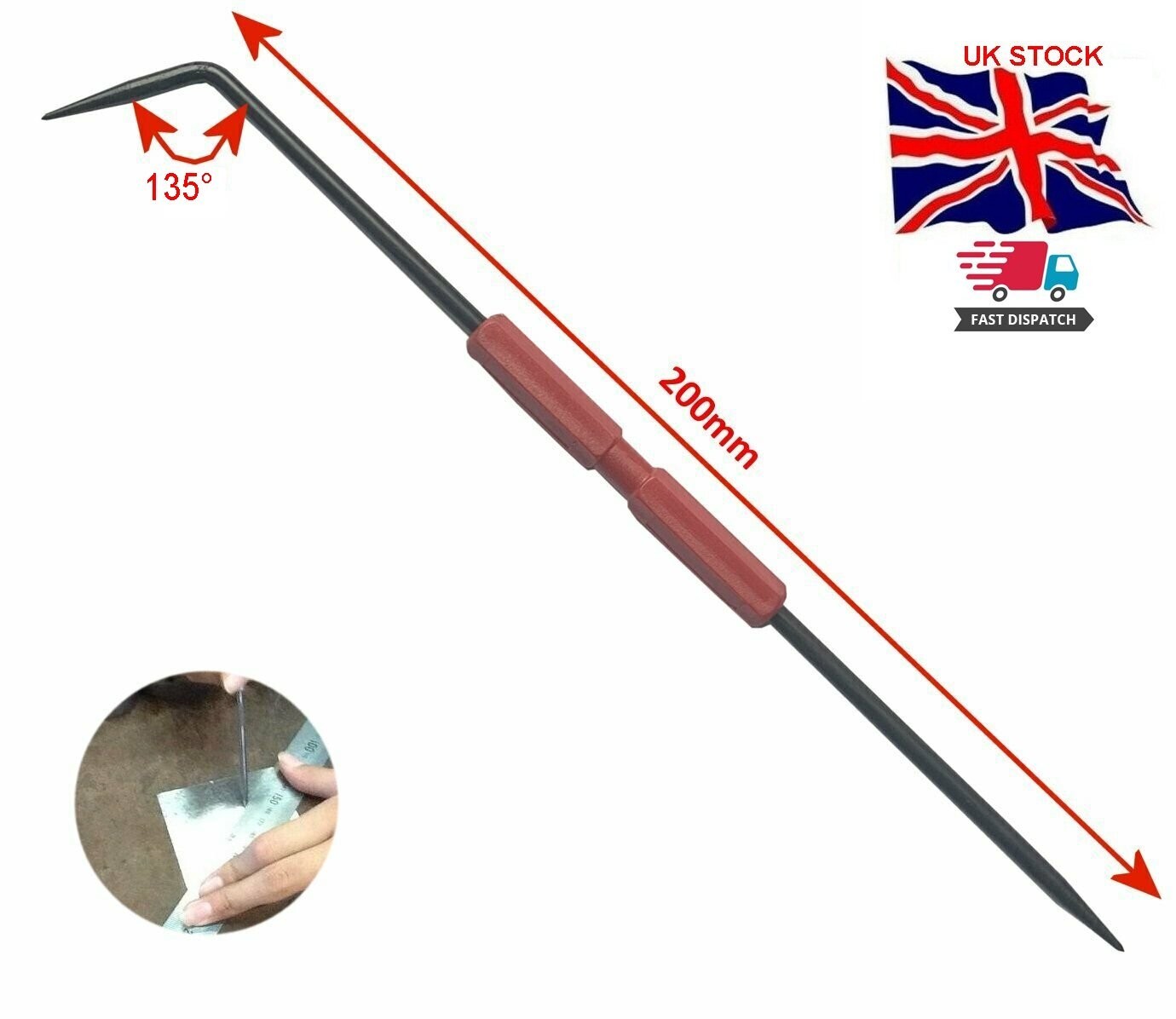 Engineer's Double ended Scriber Angled and Straight Marking 200mm Grip ...