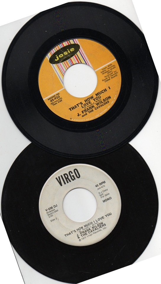 J Frank Wilson The Cavaliers Last Kiss 2 Vintage 7" 45rpm Singles Stock ...