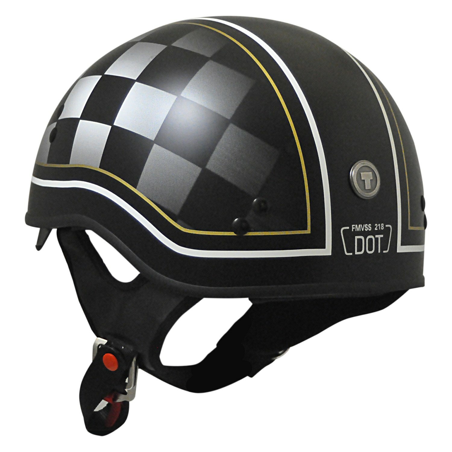 TORC T55 T-55 Half Shell Spec-Ops Motorcycle Helmet Matte Black Checker ...