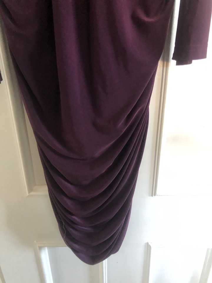 AX PARIS Burgandy Purple Bodycon Long Sleeve Womens Dress Size 16 Party ...
