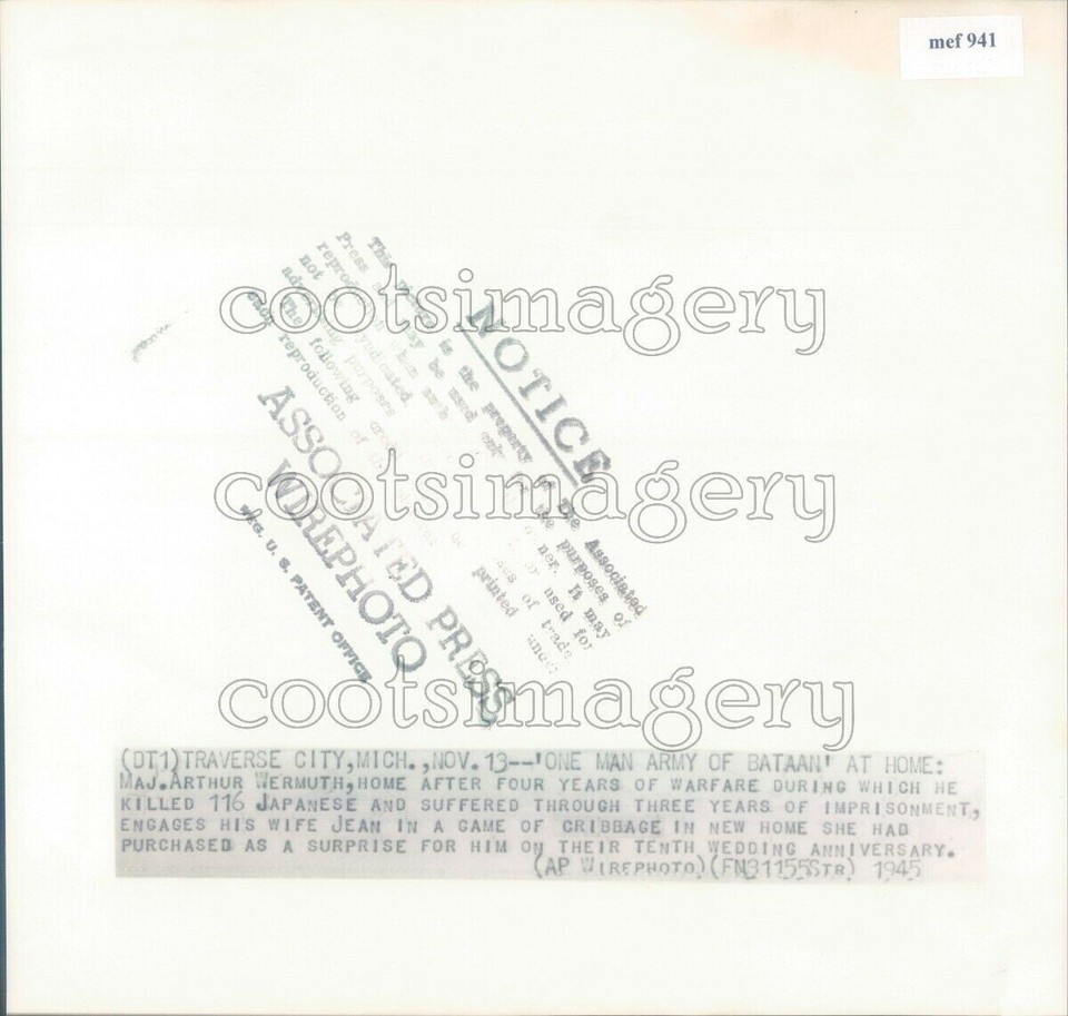 1945 Press Photo Major Arthur Wermuth & Wife Jean Play Cribbage by ...