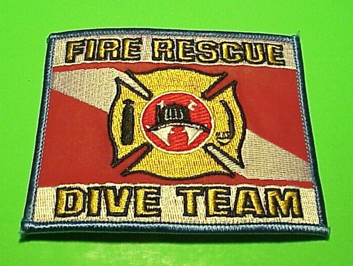 FIRE RESCUE DIVE TEAM 3 1/4" x 3 3/4" FIRE DEPARTMENT PATCH FREE ...