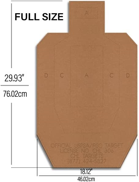 Official USPSA/IPSC Cardboard Targets Competition Torso Target ...