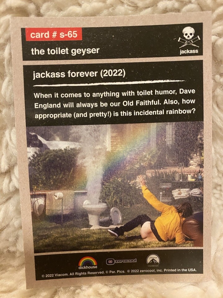 2022 Zerocool Jackass Trading Cards /100 S-65 The Toilet Geyser | eBay