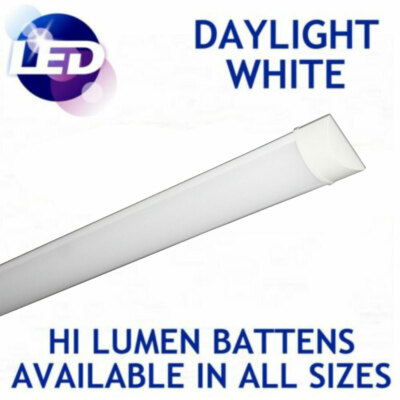 LED BATTEN SLIMLINE TUBE LIGHT WALL OR CEILING MOUNT 600 900 1200 1500 ...
