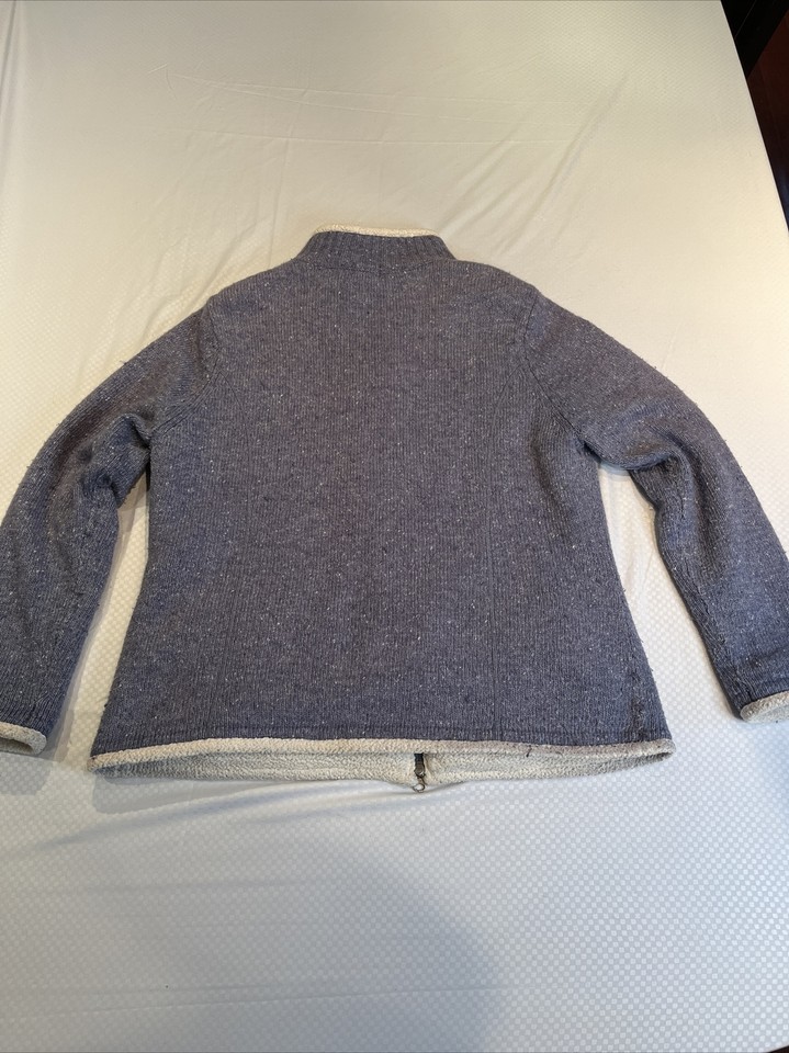 LL Bean Women's Size L-Reg Lambswool Zip Up Light Blue Jacket/Sweater ...