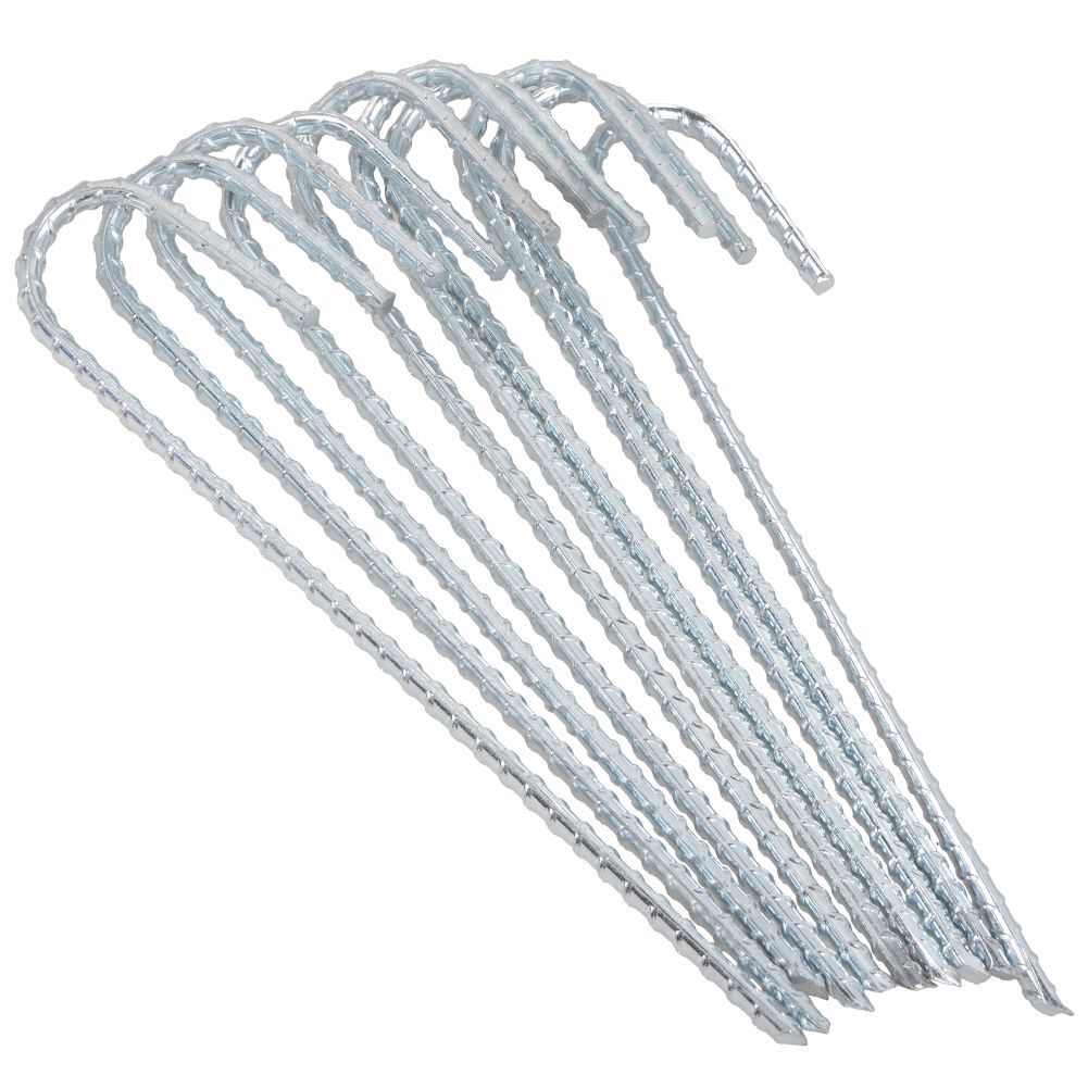 10/50X Galvanised Steel Tent Pegs Heavy Duty Rebar Ground Stakes ...