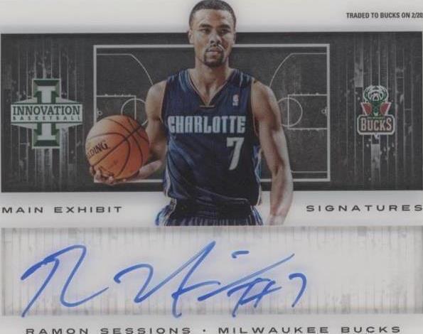 2013-14 Panini Innovation - Main Exhibit Signatures Ramon Sessions #12 ...