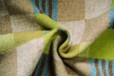 WOOL-CASHMERE BLEND DOUBLE LAYERED FABRIC VIBRANT COLOUR CHECK MADE IN ...