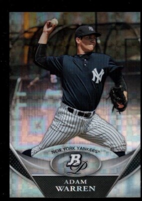 ADAM WARREN YANKEES ROOKIE CHROME XFRACTOR SP 2011 BOWMAN PLATINUM ...