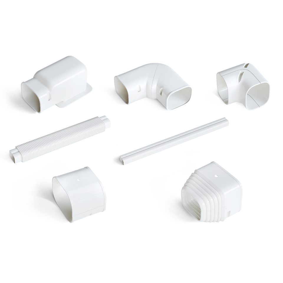 12ft PVC Decorative Line Set Cover Kit 3” wide for Mini Split and ...