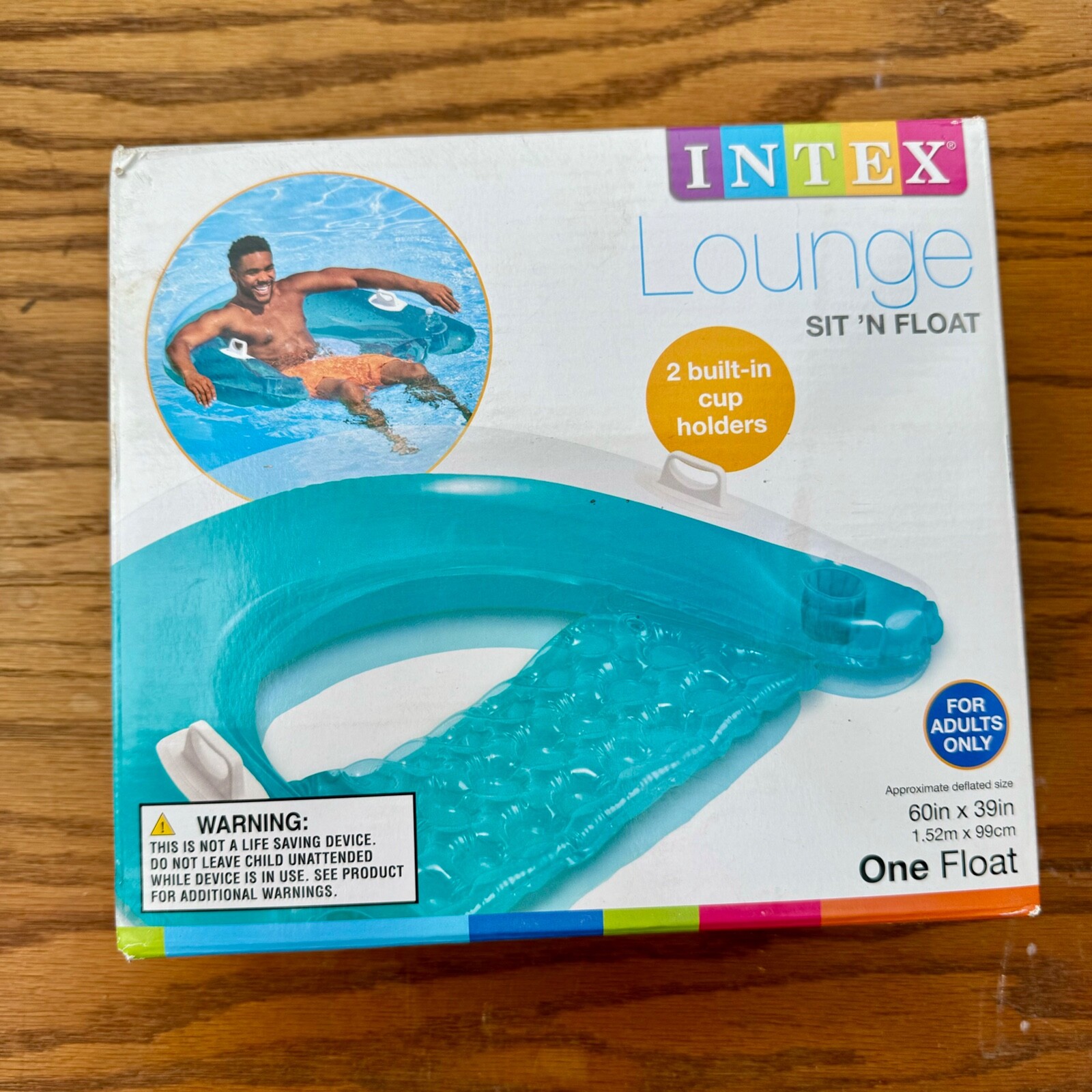 Intex Sit N Float Inflatable Lounge, 60" X 39" Pool Floatie Blue New | eBay