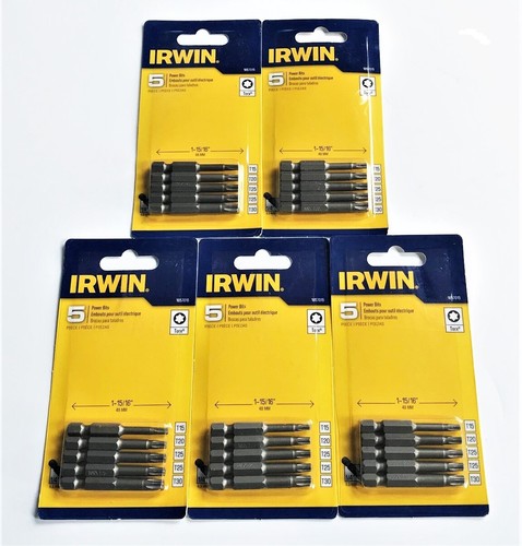 5 IRWIN 5PC TORX 2" STAR SCREW POWER DRILL BIT SETS T15 T20 T25 T30 ...