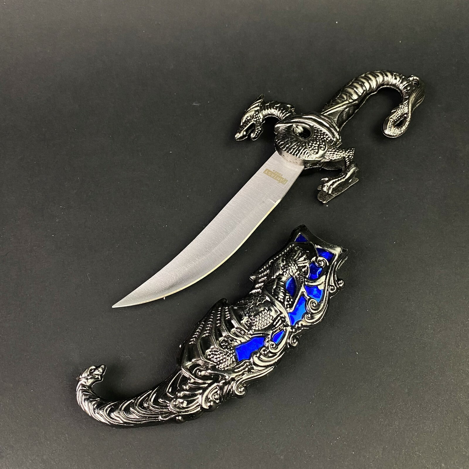 10" Fantasy Dragon Dagger Fixed Blade Metal Handle and Sheath Variety ...
