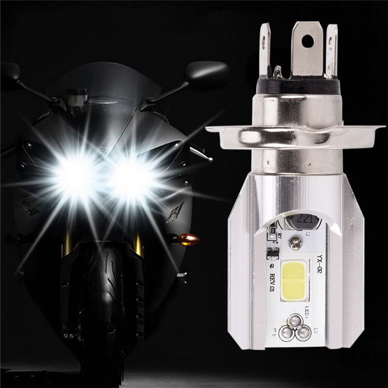 Super bright.Headlight Bulb LED Motorcycle 1x H4 BA20D DC 6V-14V 12W ...