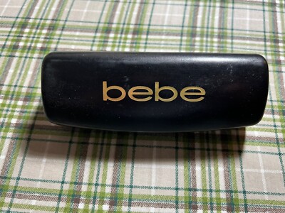 bebe Glasses CASE Hard Shell Black with Gold Lettering Clam Shell | eBay