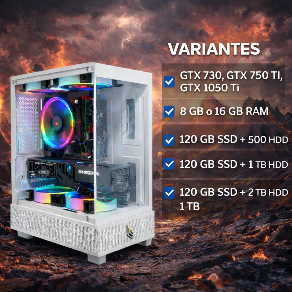 PC Gaming Profesional 16 GB de RAM – GTX 1050 Ti – SSD 120 GB + HDD 2 ...