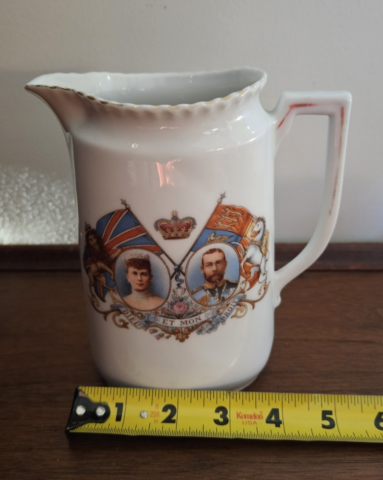 1911 King George V Queen Mary Coronation Milk Pitcher jug fluted ...