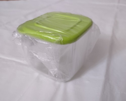 New Tupperware Clear Mates Square 2 Mini Container Green Lunch ...