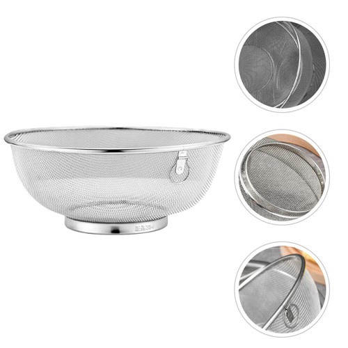 Stainless Steel Frying Strainer Bowl 18x18x8cm Cheese Pasta Colander ...