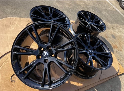19” Tesla Model Y Gemini Factory OEM Wheels Gloss Black Rims Stock 2020 ...