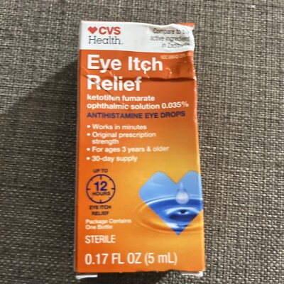 CVS Health Eye Itch Relief Antihistamine Eye Drops, 1 Pack - 0.17 oz | eBay