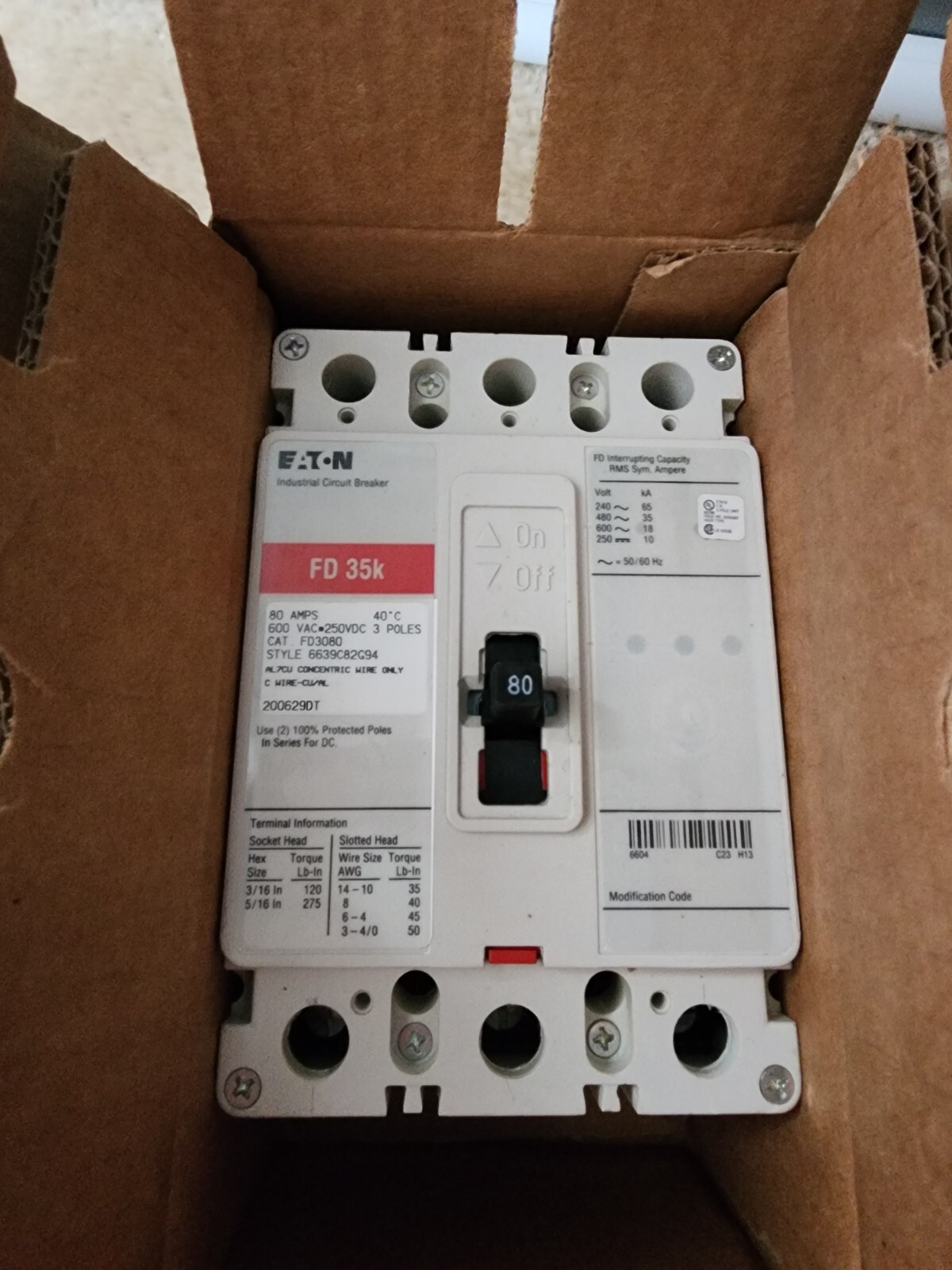 Eaton FD3080 Breaker