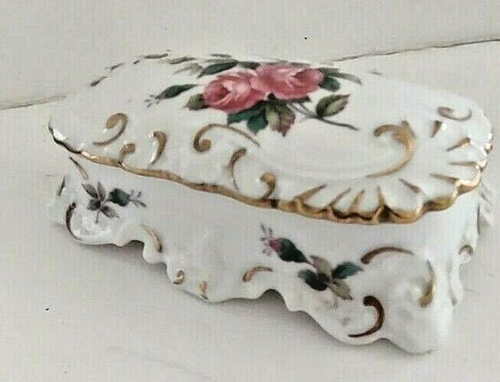 Vintage Spode England "Billingsley Rose Spray" Porcelain Lidded Trinket ...
