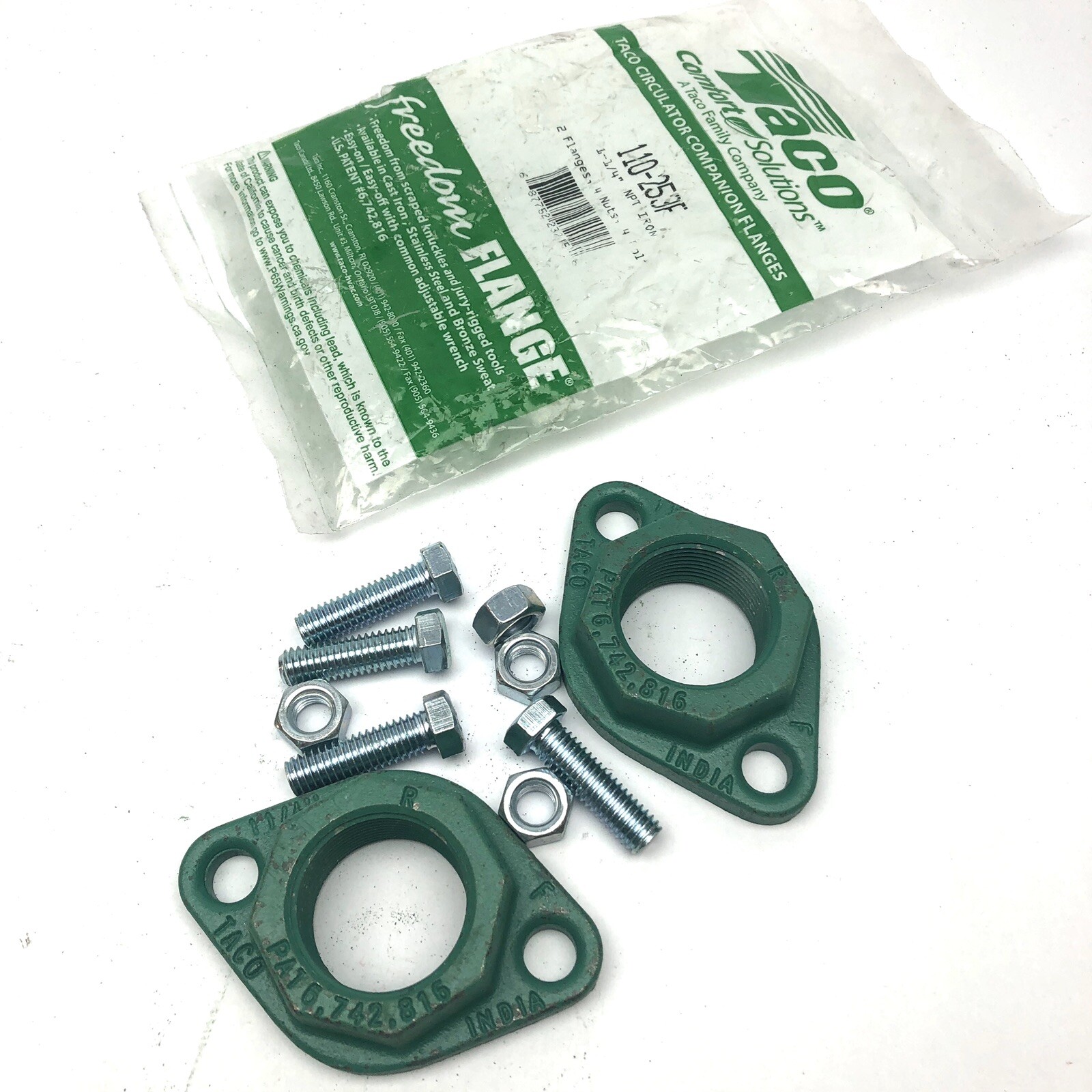 TACO 110-253F 1-1/4" IRON 2 FLANGE 4 NUTS 4 BOLTS | eBay