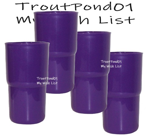 Tupperware TableTop Stacking Tumblers 12 ounce Grape Purple Set of 4 ...