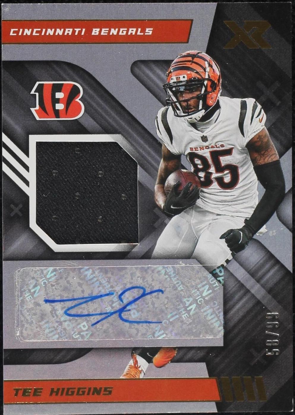 2022 Panini XR - Autographed Swatches Tee Higgins #AUS-TH /99 (AU, MEM ...