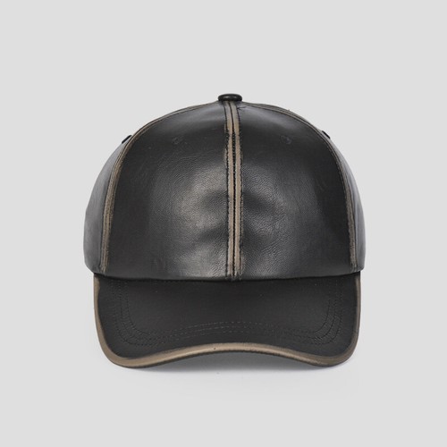 1X Women Men Faux Leather Baseball Cap Adjustable Retro Hat Trucker ...