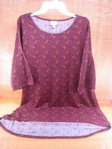 LULAROE Red Print Pullover Short Sleeve Round Neck Womens Top Size 2XL ...