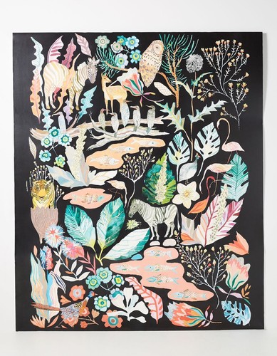 Anthropologie Salmon Run Mural Mir Michelle Morin Whimsical Animals 67 ...