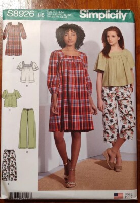 Simplicity 8926 Boho/Festival Style Top/Dress Pants Pattern Misses 6-14 ...