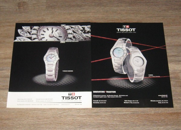 Tissot Watches ADs original TWO magazine clippings pages advertisements ...