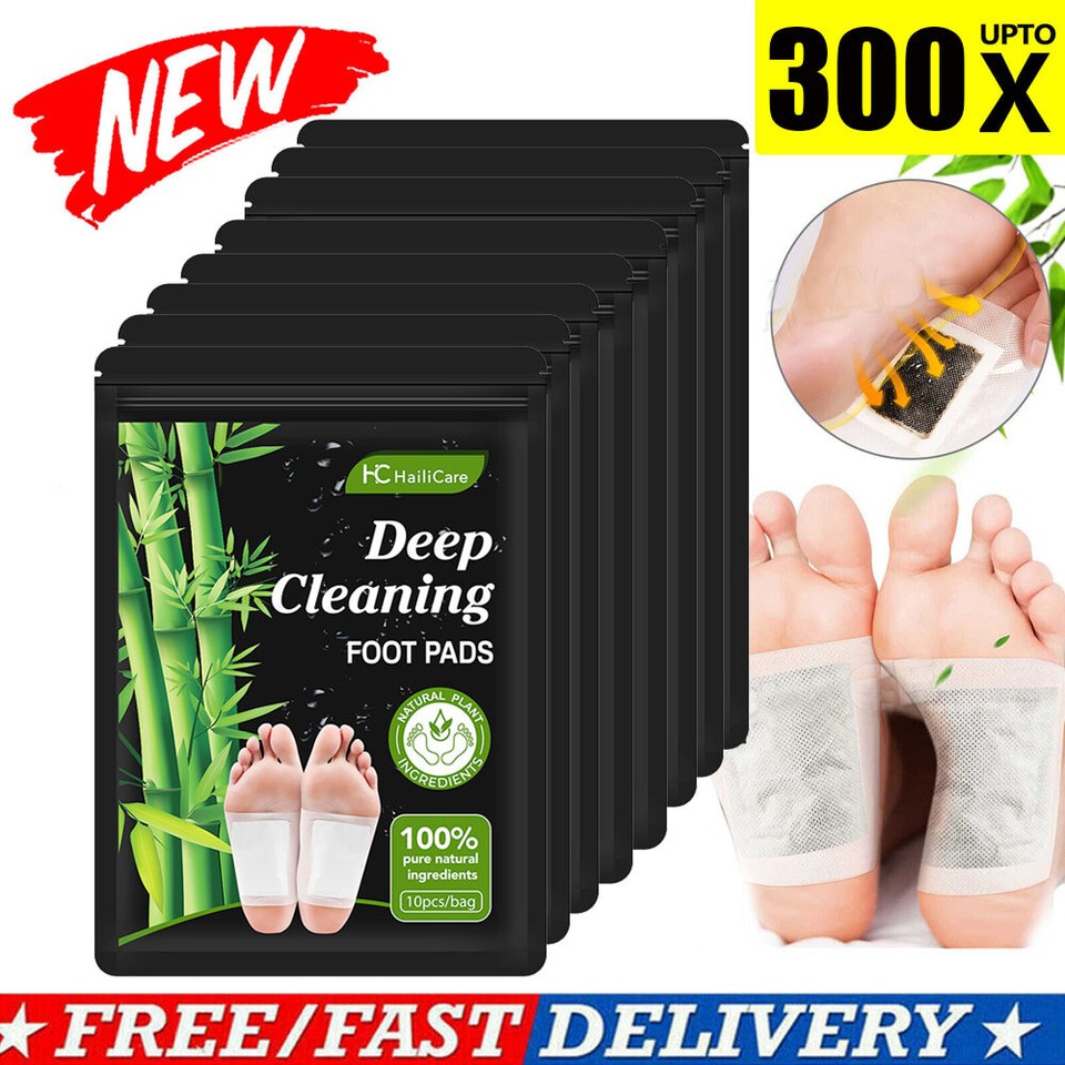 10-300x Detox Foot Patches Pads Body Toxins Feet Deep Cleansing Natural ...