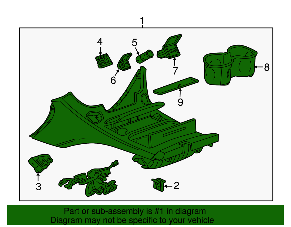Genuine GM Black Front Floor Console Trim Plate 84627089 | eBay