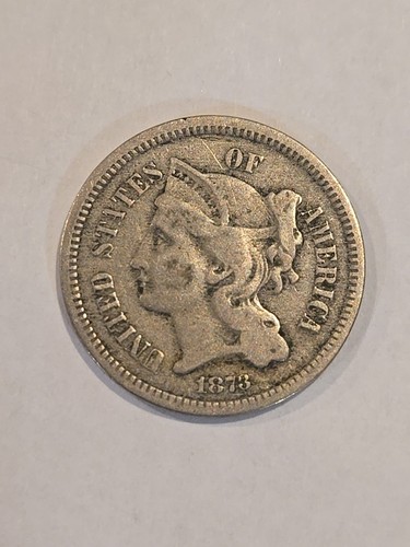 1873 United States 3CN Three Cent Nickel VF Very Fine Coin **Closed 3 ...