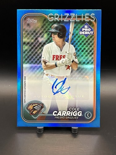 2024 Topps Pro Debut - Cole Carrigg #PD-9 Blue Autographs /150 (AU, RC ...