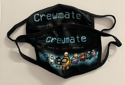 among us face mask cover kids Crewmate reuseable 2pc (NEW) | eBay