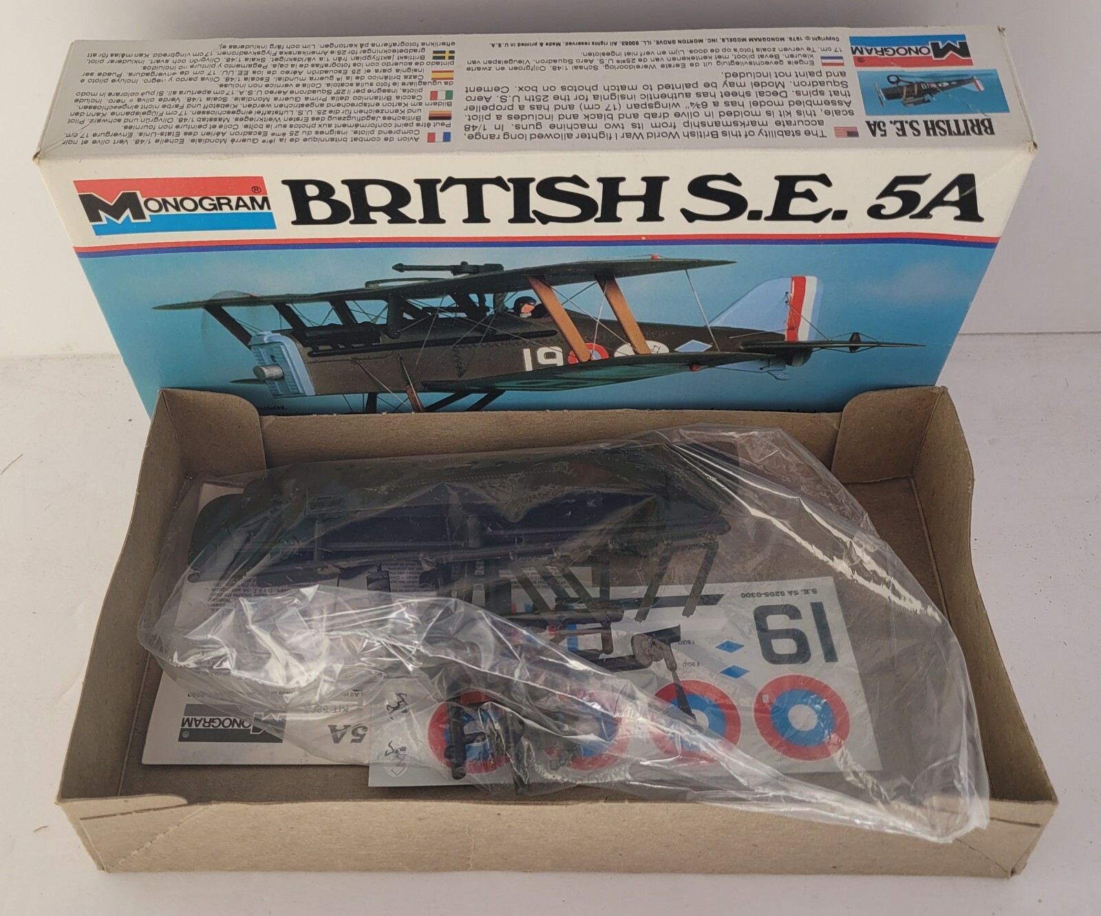 BRITISH S.E. 5A 1:48 Scale MONOGRAM Model Kit 5205 Kit 1979 New | eBay