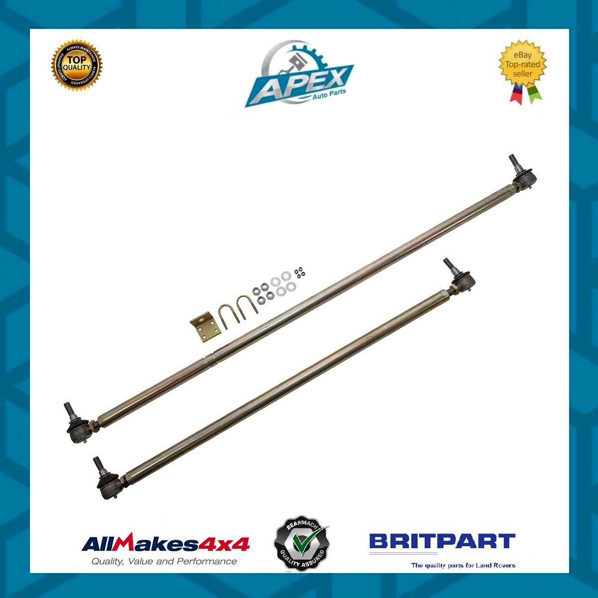 HEAVY DUTY STEERING ARMS W/ TRACK ROD ENDS & GREASE NIPPLES DISCOVERY 1 ...