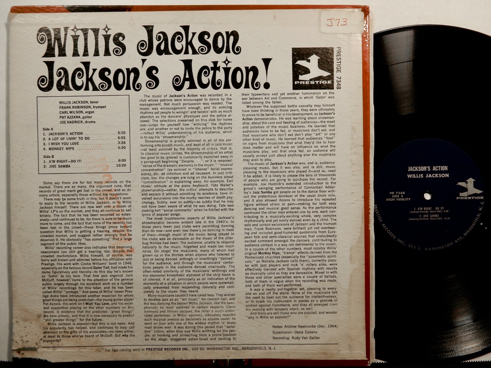 WILLIS JACKSON’s Action! LP PRESTIGE PR 7348 MONO RVG 1965 Jazz | eBay